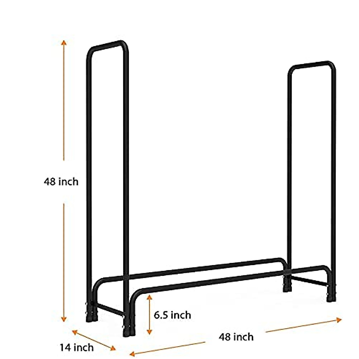 Rocky Mountain Goods Firewood Rack Outdoor/Indoor - Wood Storage Firewood Holder - Heavy Duty Steel Log Rack - Easy Install in Minutes - Included Hardware - Keeps Firewood Up and Dry - 4 Foot