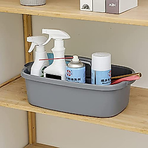 Andmey Cleaning Caddy Organizer Portable Shower Caddy Basket with Handle for Bathroom, Garden, kitchen, Cleaning Supplies, Gray