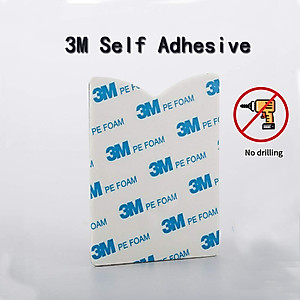 2 Pack Mop Broom Holder Racks 304 Stainless Steel Self Adhesive Heavy Duty Wall Mounted Mop Organizer Storage Clip Multi-Used for Garage Kitchen and Bathroom