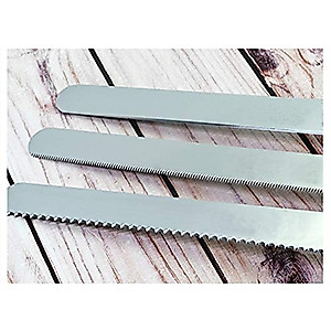Hovico 3Pcs Bread Knife 12-Inch Stainless Steel Serrated Bread Knife,Rough Mouth, Fine Mouth And Flat Mouth Cake knife,for Slicing Breads Cakes and Large Fruits