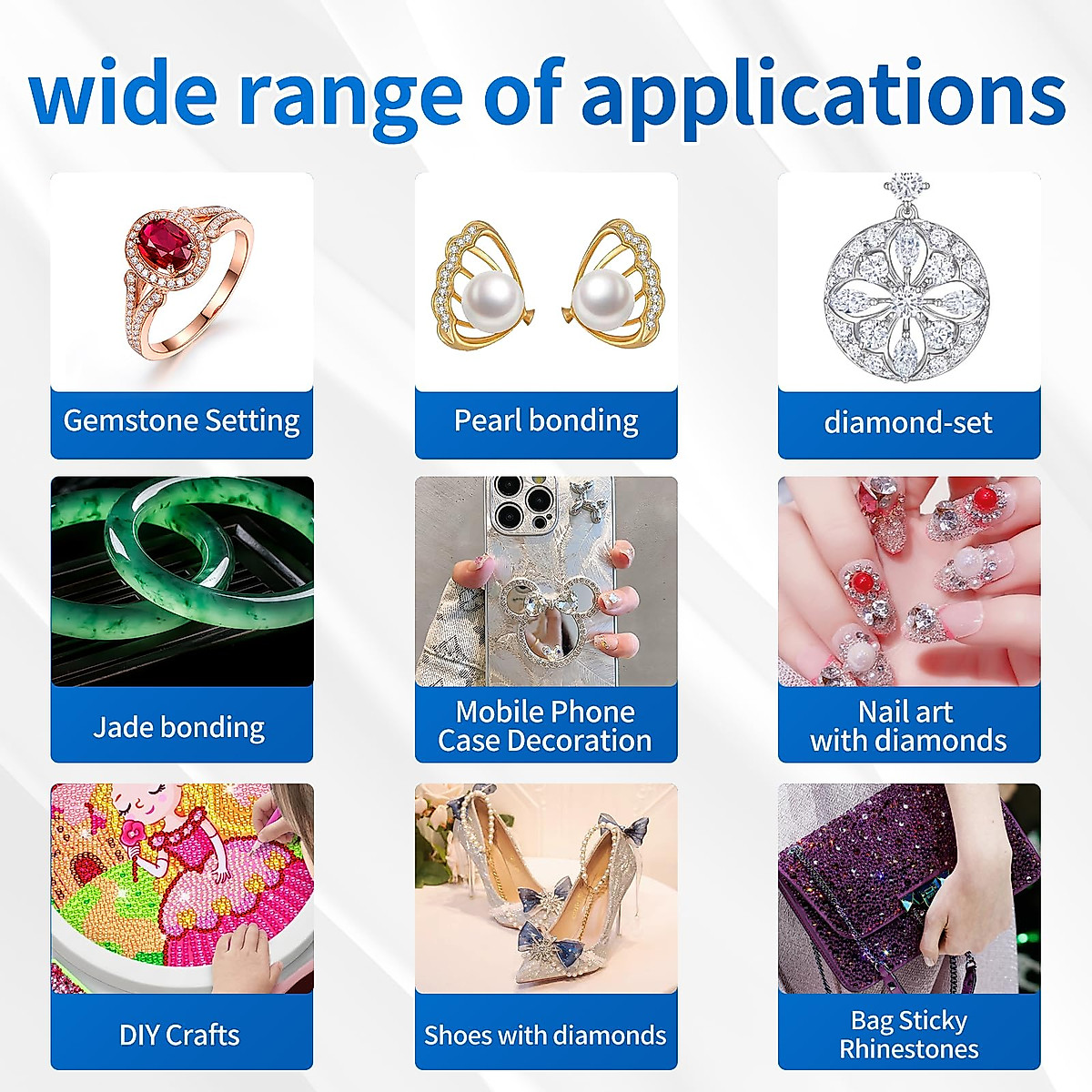 Cerca de b7000 Jewelry Glue，for DIY Crafts, Jewelry, gem,Pearl，Earring，Bracelet，Gold，Silver，Metals,Rhinestone，etc. High-Strength Glue, Waterproof, Clear, with Precision tip, 2 oz.