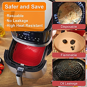 IJIAMY 3 Pack Air Fryer Silicone Liners, 8 inch Silicone Air Fryer Liners Pot, Heat Resistant Easy Cleaning Silicone Air Fryer Basket, Replacement of Air Fryer Liners Paper for 5 Qt Air Fryer Oven