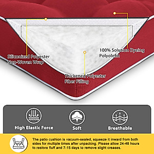 Favoyard Waterproof Outdoor Seat Cushion Set & Water-resistant Patio chair cushions 19 x 19, Red