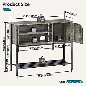 Bestier Kitchen Sideboard with Storage for Coffee bar Bundle with 31" Industrial Floating Shelving Kitchen Wall-Mounted Shelf with Towel Bar