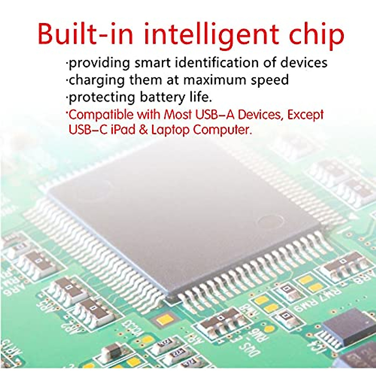 Fastest Charging Station with QC Quick Charge 3.0, COSOOS 63W 12A 6-Port USB Charging Station for Multiple Devices with 6 Mixed Short Cables & lWatch Stand,Multi Charger Station for Cell Phone,Tablet