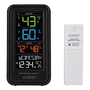 La Crosse Technology C85845-INT Weather Station, Black & S82967 Wireless Digital Personal Weather Station