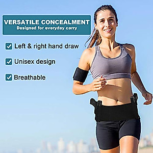 Accmor Belly Band Holster for Concealed Carry, Elastic Breathable Waistband Gun Holster for Women Men, Right and Left Hand Draw
