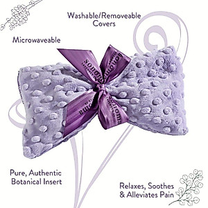 Sonoma Lavender Spa Mask, Heatable/Chillable Aromatherapy Eye Pillow with Lavender Infused Flaxseed Insert, Eye Compress for Stress Relief with Removable and Washable Cover (Lilac Dot)