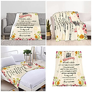Tsefiwo Mothers Day Aunt Gifts Throw Blanket - Aunt Gifts from Niece - Birthday Gifts for Aunt - Best Aunt Ever Gifts - Gifts for Aunts from Niece - Auntie Gifts 60x50 Inch