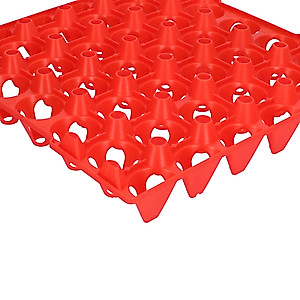 01 Egg Flats, 30 Cell Reusable Egg Storage Tray 5PCS for Hennery for Farm(red)