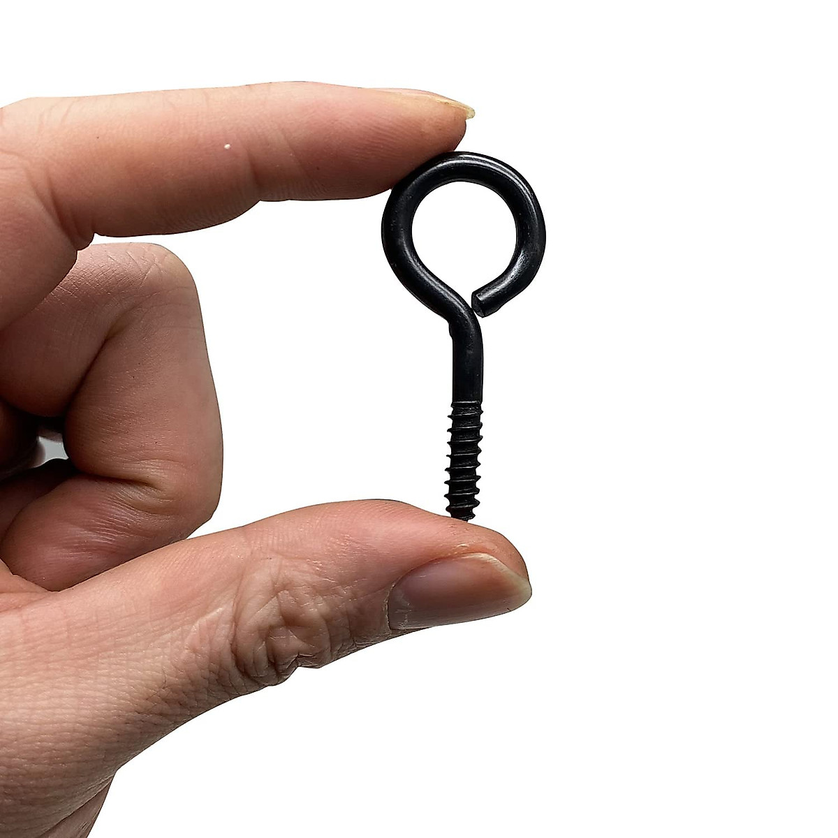 30 Pack of Eye Screws, 2 inch Metal Eye Hooks Thread Self-Tapping Hanging Hooks Eyebolt Ring Black.