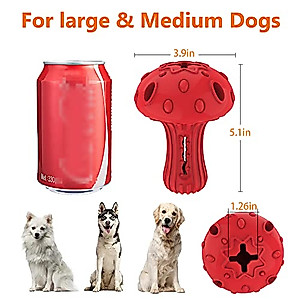 SCHITEC Dog Chew Toy for Large & Medium Dogs, Rubber Treat Dispensing Toy for Aggressive Chewers, Interactive Slow Feeder Tough Puzzle Toys Teeth Cleaning