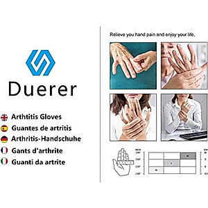 Duerer Arthritis Compression Gloves Women Men for RSI, Carpal Tunnel, Rheumatiod, Tendonitis, Fingerless Gloves for Computer Typing and Dailywork (Black, M)