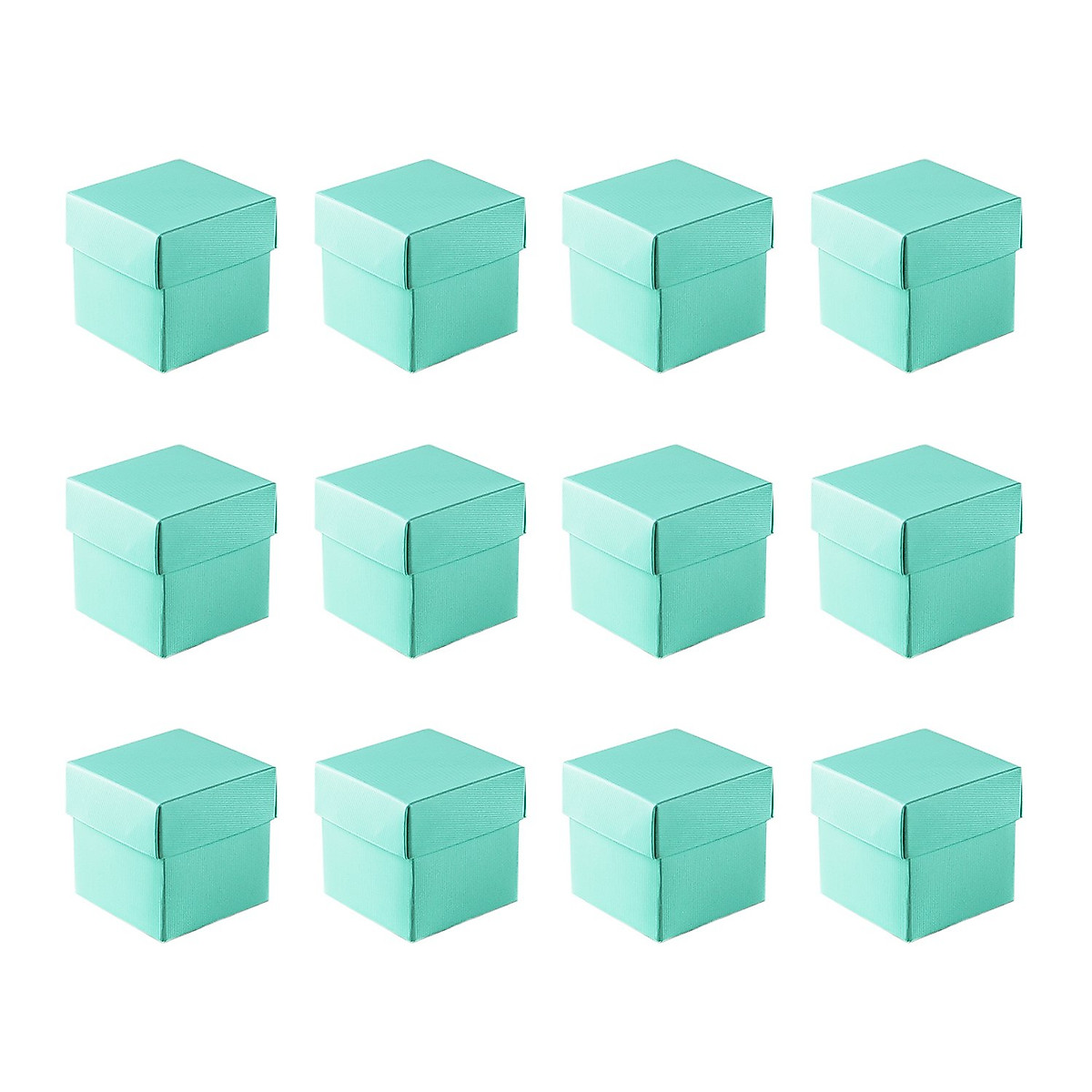 Mini Small Square Cube Robin's Egg Blue Gift Boxes with Lids for Party Favors, Decoration, Weddings, Birthdays, and more. 2" x 2" x 2" in Size. (10 Pack)