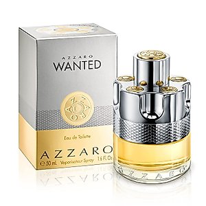 Azzaro Wanted Eau de Toilette - Woody, Citrus & Spicy Men's Cologne with Cardamom, Lemon, Vetiver - Travel Size, 1.6 oz