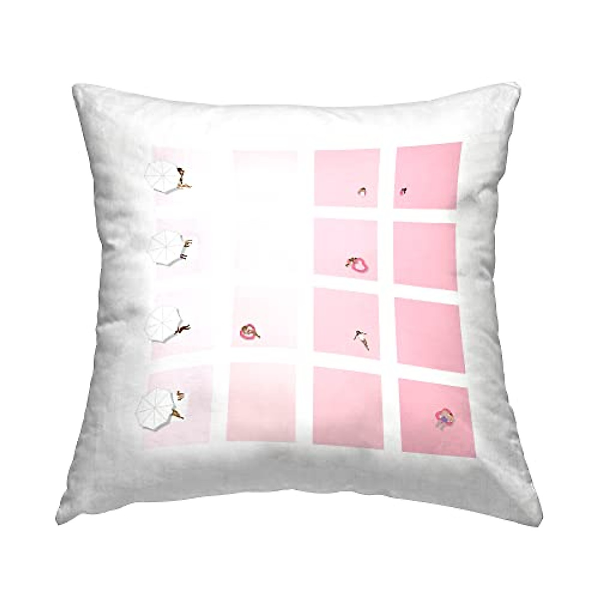 Stupell Industries Tropical Pastel Pink Summer Geometric Pools Design by Victoria Kukla Throw Pillow, 18 x 18