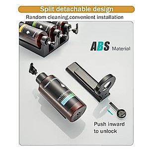 FANYX Shampoo and Conditioner Dispenser Wall Mount Set, Shower Dispenser 3 Chamber No Drill,17 Oz Refillable Shower Soap Dispenser Wall Mounted for Bathroom (Amber)