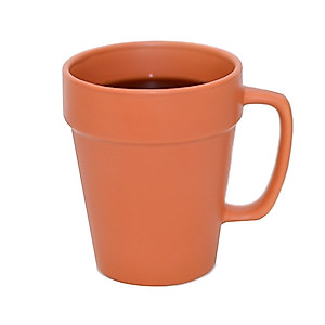 Culver 14-ounce Flower Pot Ceramic Mug, Set of 2 (Terra Cotta Color)