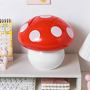 Cabilock Decorative Rubbish Bin Mini Desktop Trash Can, Mushroom Lid Wastebasket Small Tabletop Paper Garbage Can Rubbish Bin Cute Small Countertop Trash Bin Container for Home Office 2pcs