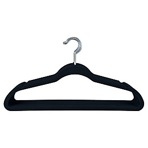 Simplify 10 Super Slim Velvet Huggable Hangers in Black