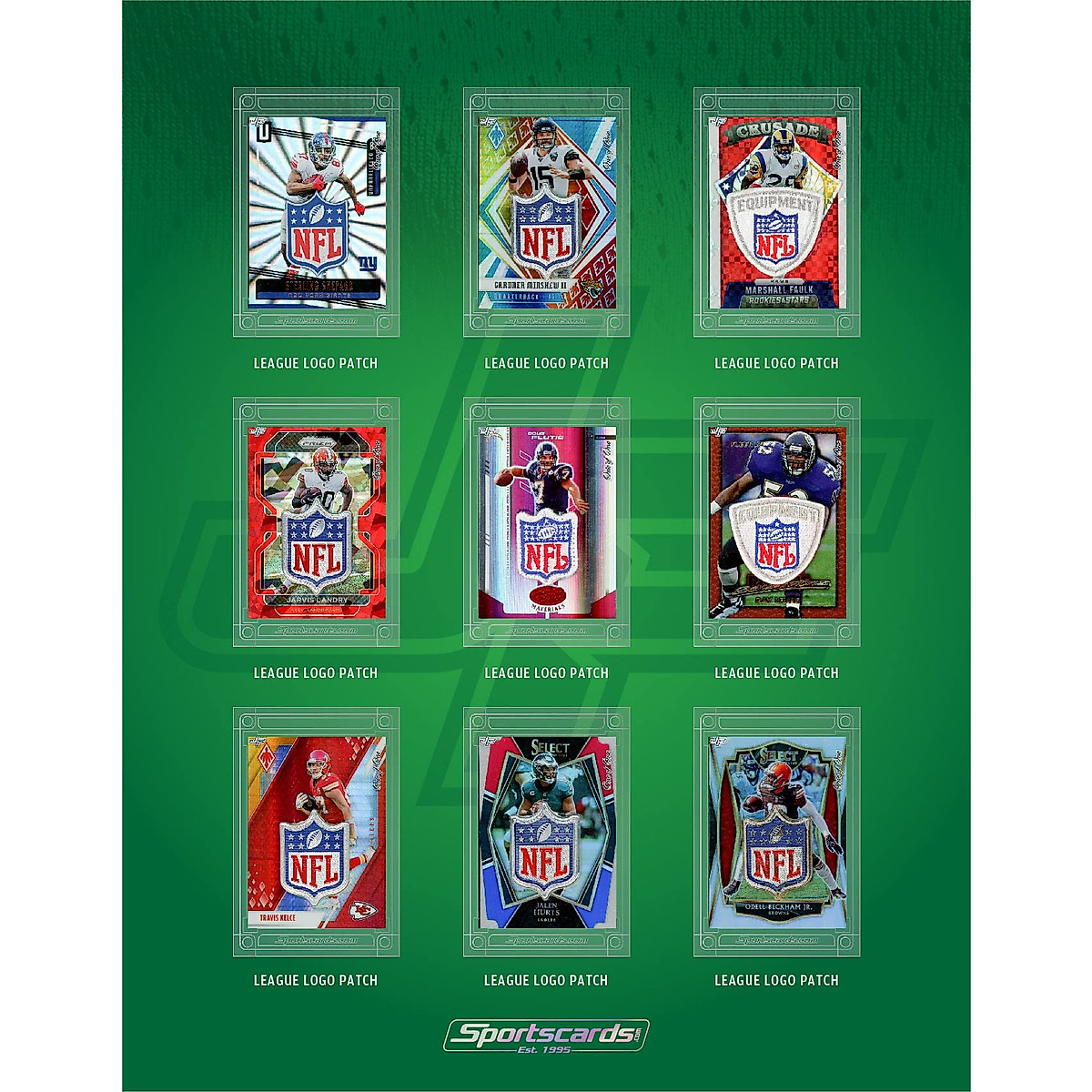 2022 Sportscards Jersey Fusion Football Edition Hobby Box - 1 Original Trading Card with an Authentic Player Worn Swatch or Patch