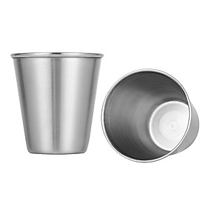 HIDORAN 6 PCS 2 Ounce Stainless Steel Shot Cups Shot Glass Drinking Vessel Unbreakable Metal Shooters for Whiskey Tequila Liquor Great Barware Gift