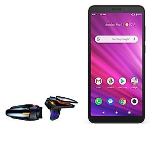 BoxWave Gaming Gear for Alcatel Axel (Gaming Gear by BoxWave) - Touchscreen QuickTrigger Auto, Trigger Buttons Autofire Gaming Mobile FPS for Alcatel Axel - Jet Black