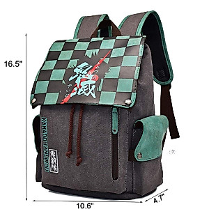 Afoxsos Japanese Anime Backpacks - Unisex Canvas Shoulders bag for school and office(10.6"x4.7"x16.5"Inh,Multicolors)