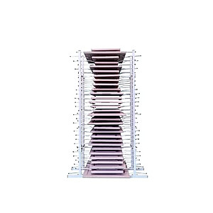 Freestanding 30-Door Dry Rack & Rotating Spray Stand