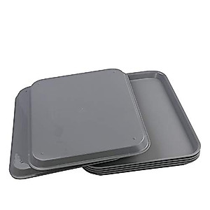 Joyeen Plastic Fast Food Serving Tray, 6 Pack Restaurant Trays, Grey