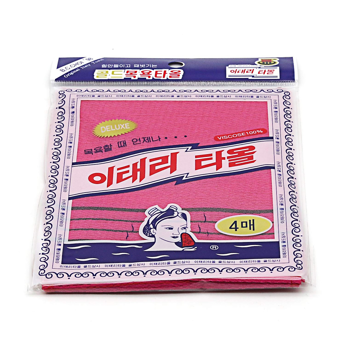 GOLDSANGSA-Korean Exfoliating Towel Washcloth Mitts 12pcs(Green4,Red4,Yellow4)/Korean Italy Towel Skincare Exfoliating Scrub Bath Cloth Remove Dead Skin