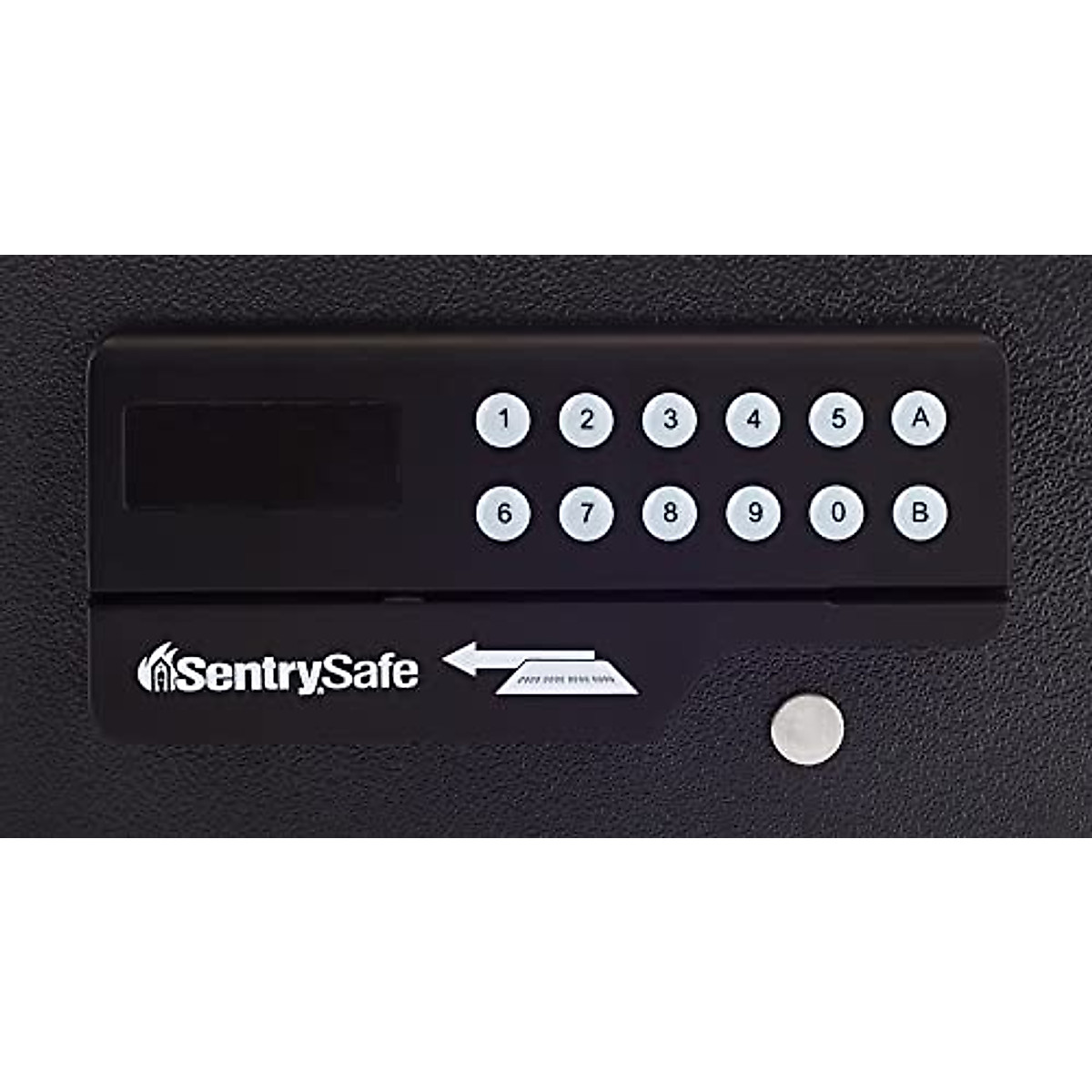 SentrySafe Black Steel Safe with Card Swipe Reader and Digital Keypad Lock, Small Safe with Interior Lighting and Bolt Down Kit, 0.41 Cubic Feet, H060ES