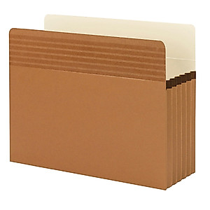 Smead Easy Grip® File Pocket, Straight-Cut Tab, 5-1/4" Expansion, Letter Size, Redrope, 10 per Box (73209)