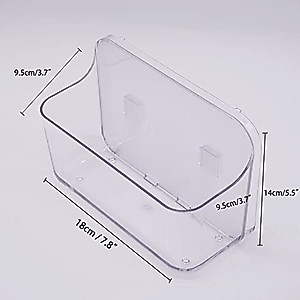 TREEHOLE Bedside Caddy Organizer Acrylic Wall Mounted Adhesive Shelf for Remote Control Office Supply Makeup Brush Bathroom cabinet door Pantry Kitchen Laundry Utility Room