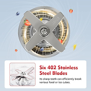 Commercial Countertop Blender 2200W Food Blender Mixer, Heavy Duty Countertop Kitchen Blender High Speed Fruit Extractor Juicer for Fruits, Shakes, Smoothies & Soup US Plug (Black)