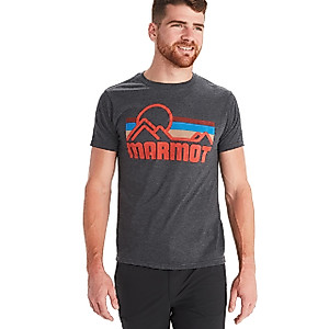 MARMOT Men's Coastal Short Sleeve T-Shirt, Charcoal Heather, Large