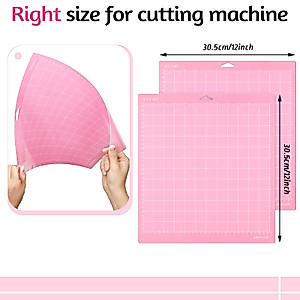 Moinchore 12 Pcs Cutting Mat Variety for Crafts Machine, 12 x 12 Inch Cut Mats Gridded Strong Standard Quilting Light Fabric Adhesive Cutting Mats with Scraper for Art Accessories