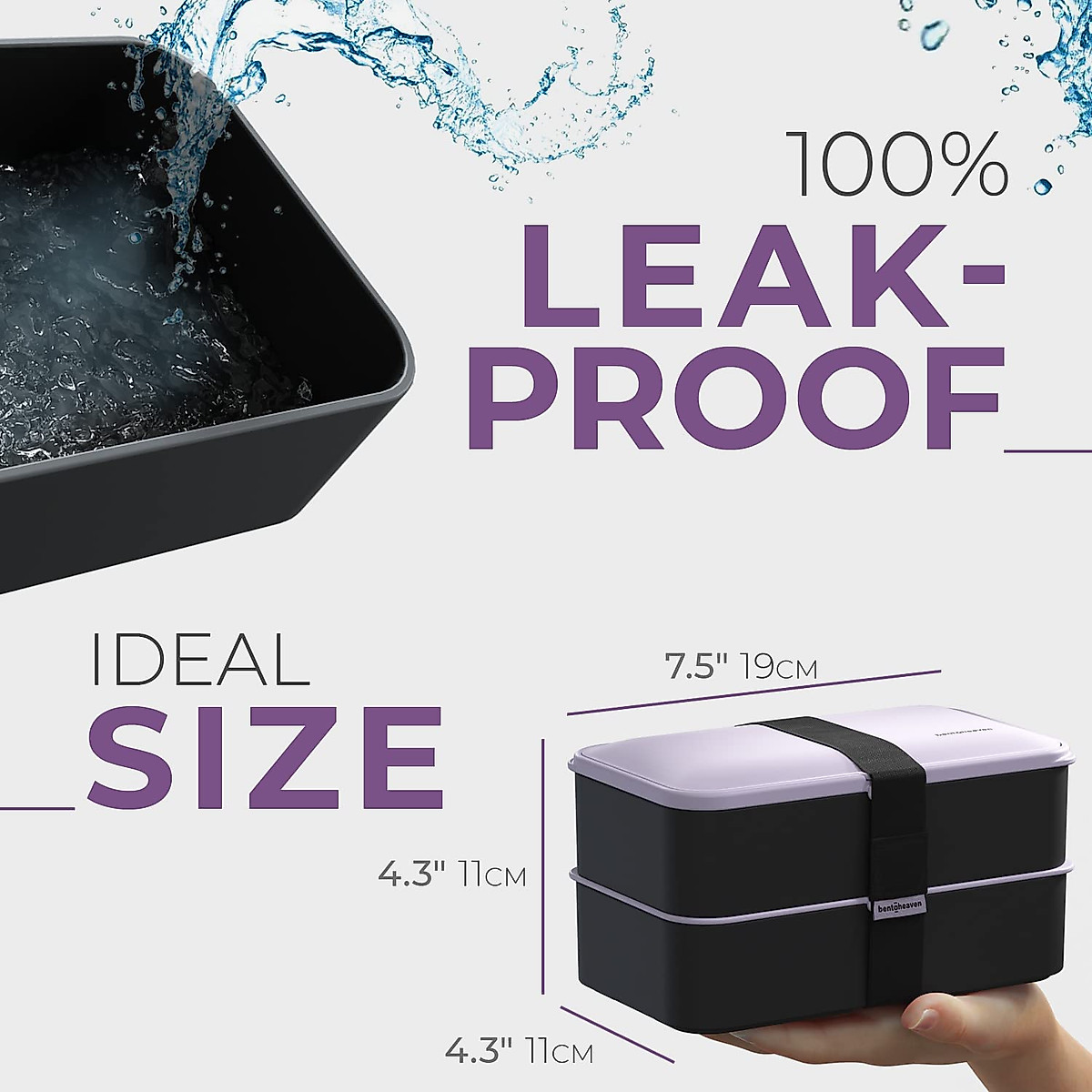 Bentoheaven Premium Bento Lunch Box with Insulated Lunch Bag - Includes Sauce Cup, Divider, Cutlery & Chopsticks - Made of Durable Aluminum and Foam