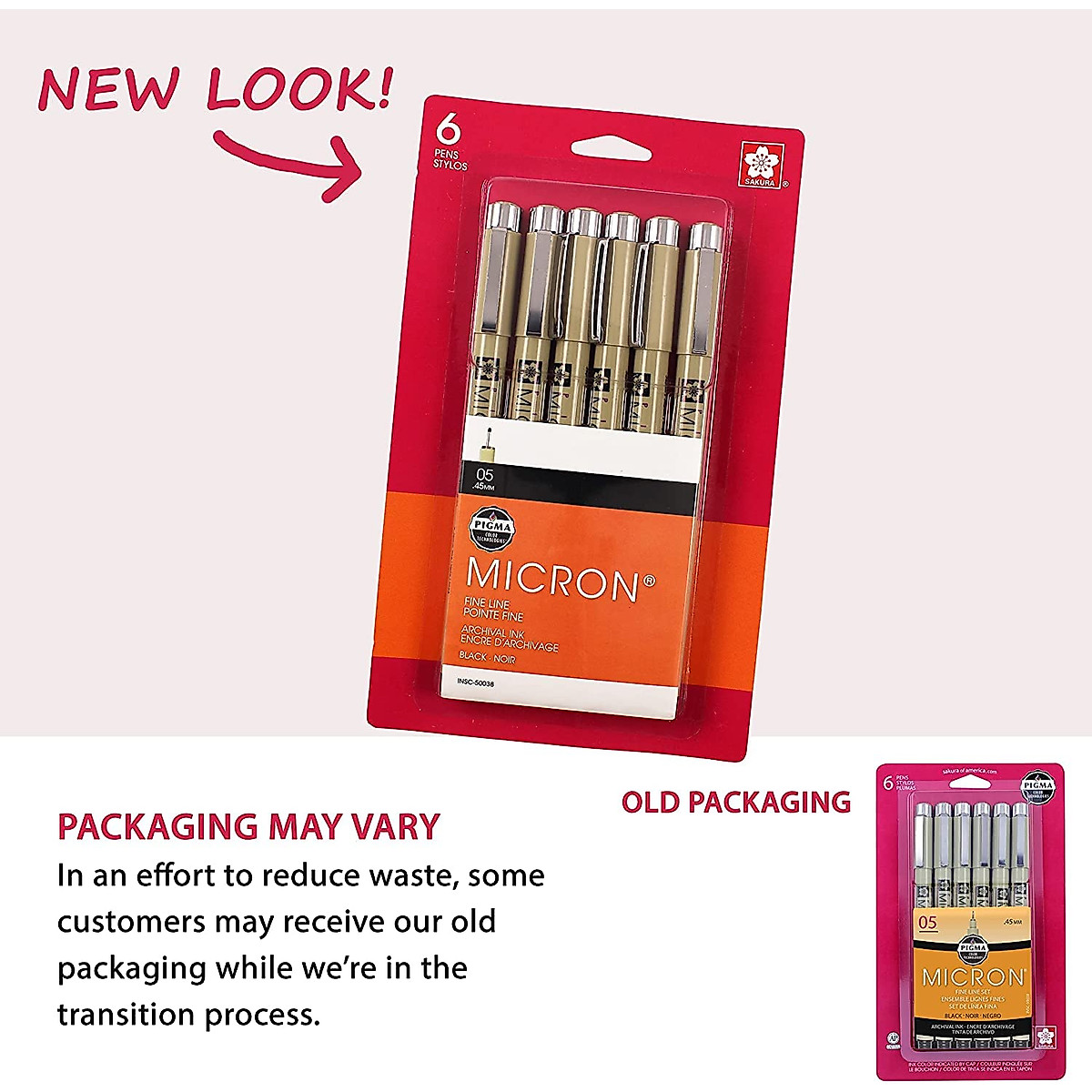 SAKURA Pigma Micron Fineliner Pens - Archival Black Ink Pens - Pens for Writing, Drawing, or Journaling - Black Ink - 05 Point Size - 6 Pack