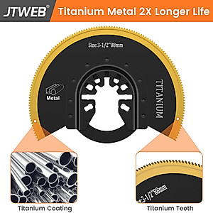 JTWEB 30PCS Oscillating Saw Blades Titanium Oscillating Multitool Blades, Universal Quick Release Multi Tool Blades Kits Wood and Metal Plastics Cutting for Bosch Ryobi Milwaukee Fein