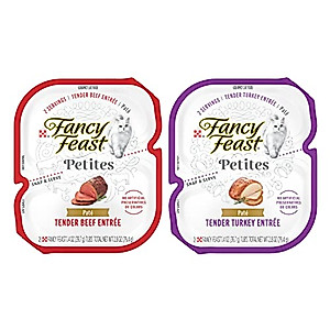 Fancy Feast Petites Gourmet Wet Cat Food Gravy & Pate Grain-Free Twin Packs All 10 Flavors, 20 Servings