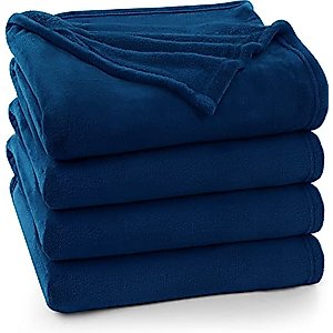 Utopia Bedding Fleece Blanket Twin Size Navy Lightweight Fuzzy Soft Anti-Static Microfiber Bed Blanket (90x66 Inches)