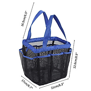 Nvatorfox 2 Pack Haundry Mesh Shower Caddy Tote Bag Hanging Portable Toiletry Bag College Dorm Essentials Quick Dry Bath Organizer for College Dorms, Gym, Camp for Bathroom Accessories(Pink+Blue)