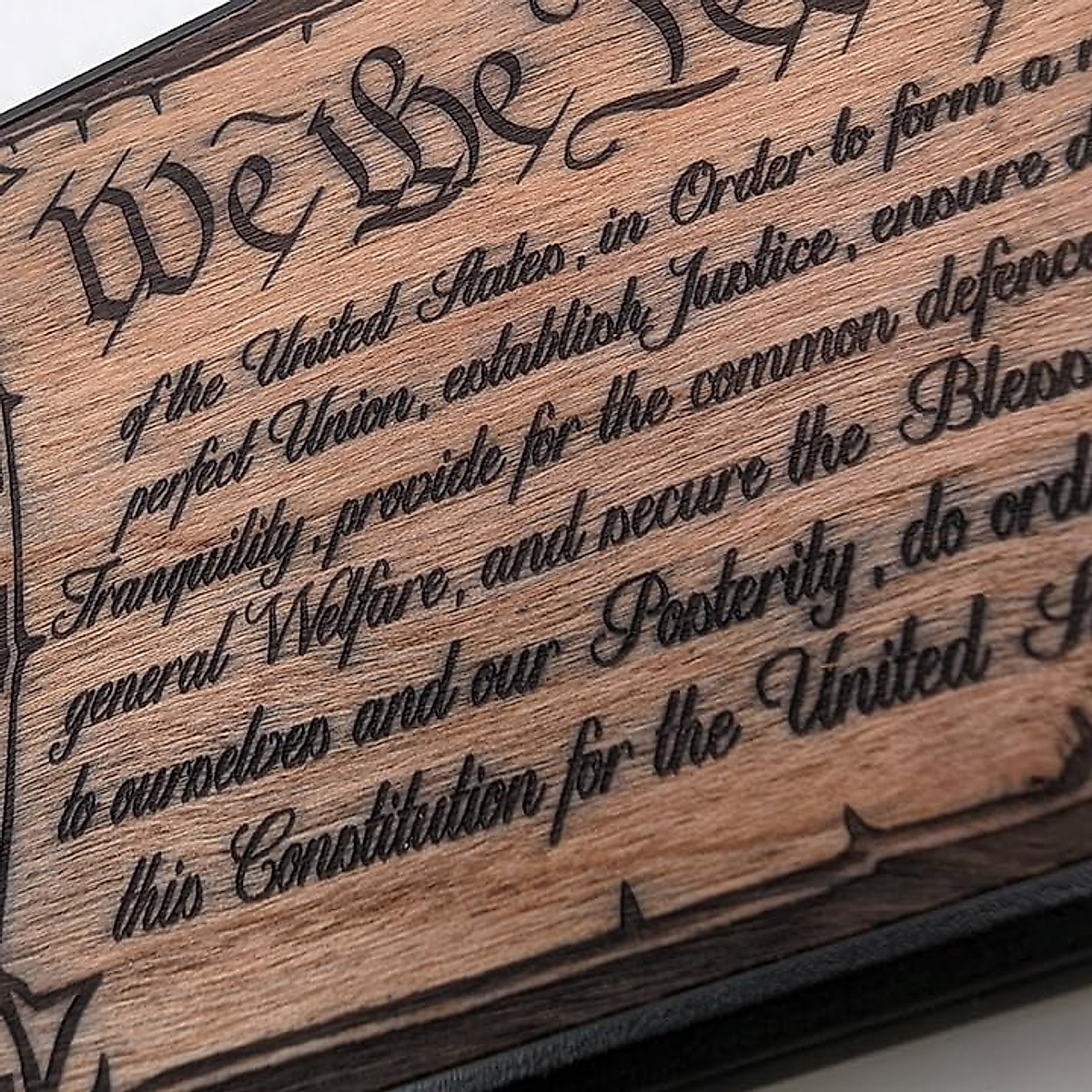 GR8CASE | iPhone 14 Case | iPhone Wood Case | Hand Crafted | Cherry Wood Phone Case | Black Stained Cherry | Constitution | We The People On American Flag | Handmade Phone Case