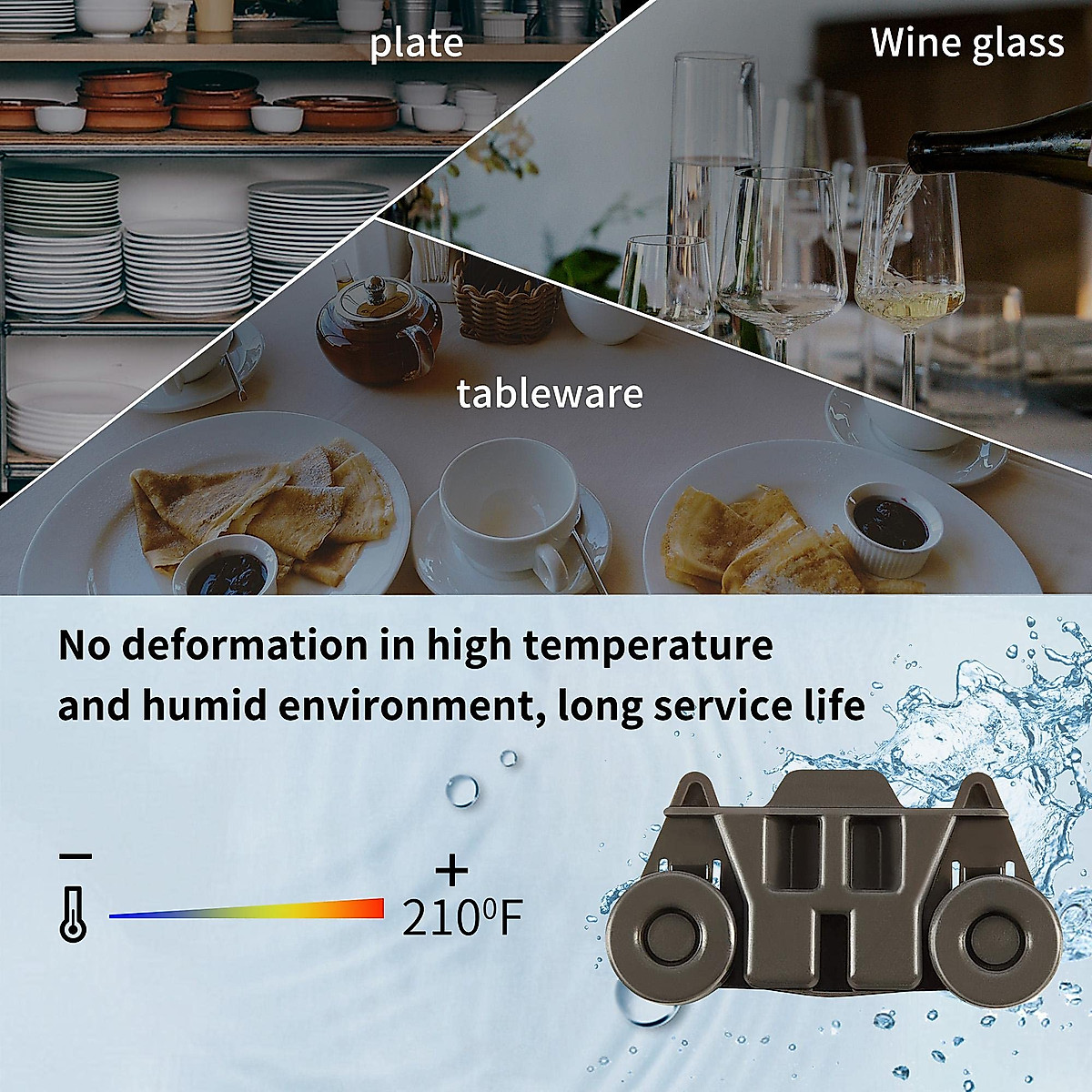 UPGRADED W10195416 (Packs of 4), Resistant to Rust Dishwasher Wheels Lower Rack for Kitchenaid Whirlpool Maytag Kenmore. Dishwasher Rack Parts W10195420 AP5983730 W10579095A Replacement Wheels