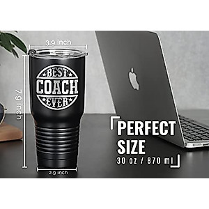 Onebttl Coach Gifts, Funny Gift Idea for Appreciation, Christmas, Birthday, 30oz Stainless Steel Insulated Travel Mug - Best Coach Ever