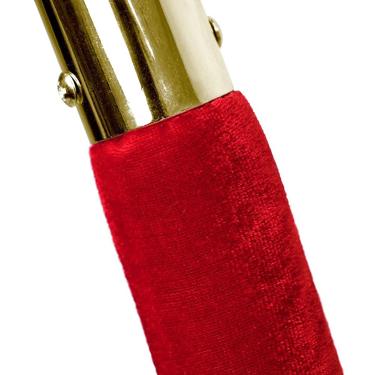4.5 Foot Red Velvet Rope - 1.5" Rope Barrier with Metal Clips for Ball Top Stanchions by Pudgy Pedro's Party Supplies (Gold)