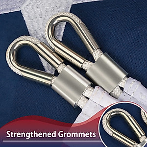 American Flag 20x38 ft Deluxe Super Tough Series, Heavy Duty Spun Polyester, 7 Strengthened Brass Grommets, Extra Large US Flag USA High Wind with Embroidered Stars, Big Giant Flags Outdoor Outside