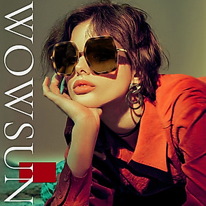 WOWSUN Oversized Big Fashion Sunglasses for Women Irregular Large Shades UV Protection