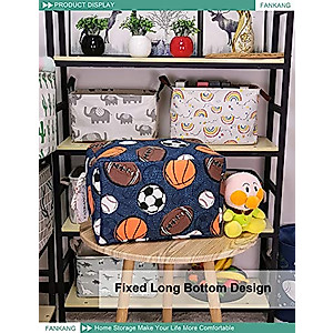 FANKANG Rectangular Laundry Basket Nursery Storage Fabric Storage Bin Storage Hamper,Book Bag,Gift Baskets(Navl-ball game)